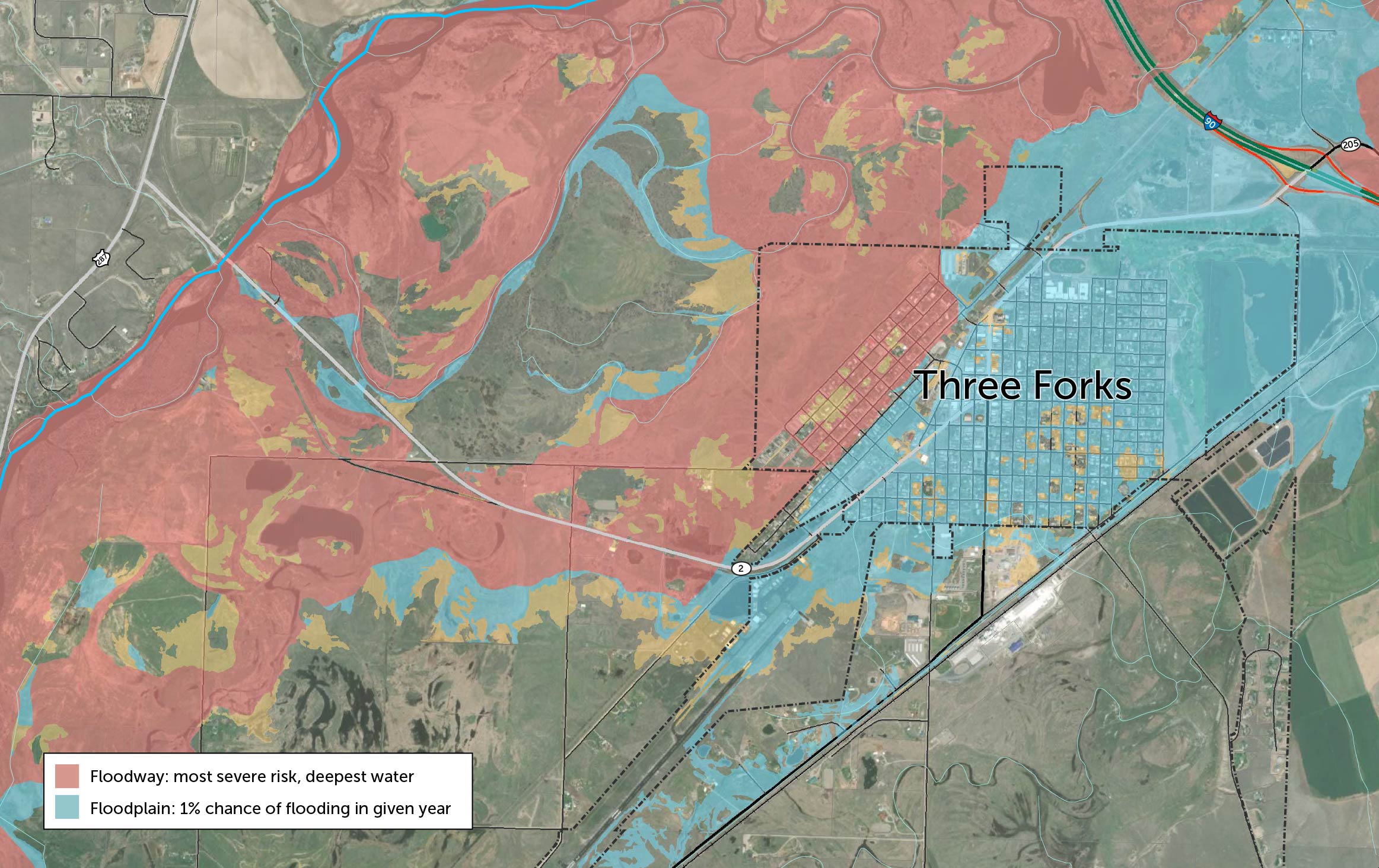 Decreasing flood risk in rural communities: Three Forks, MT
