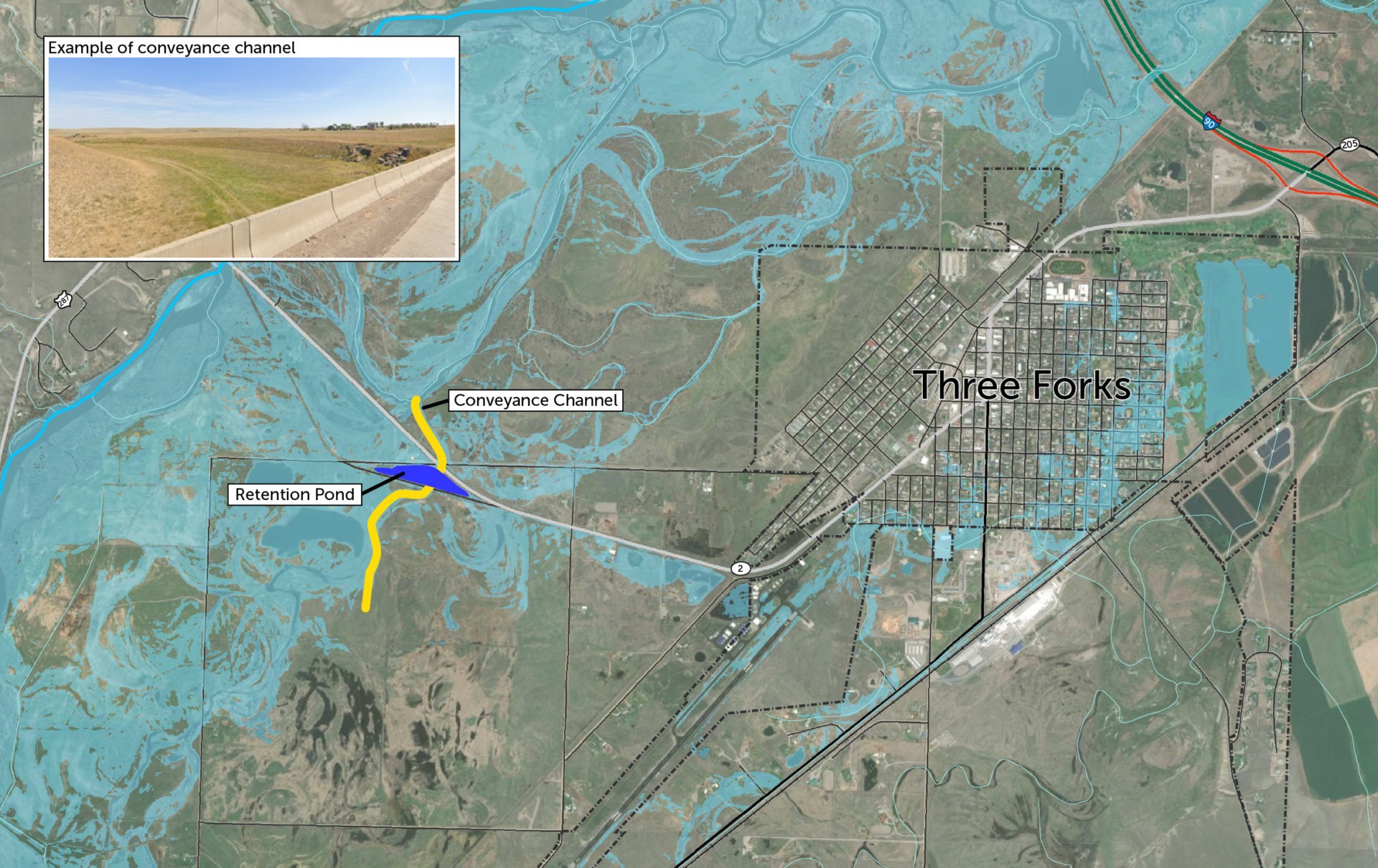 Decreasing flood risk in rural communities: Three Forks, MT